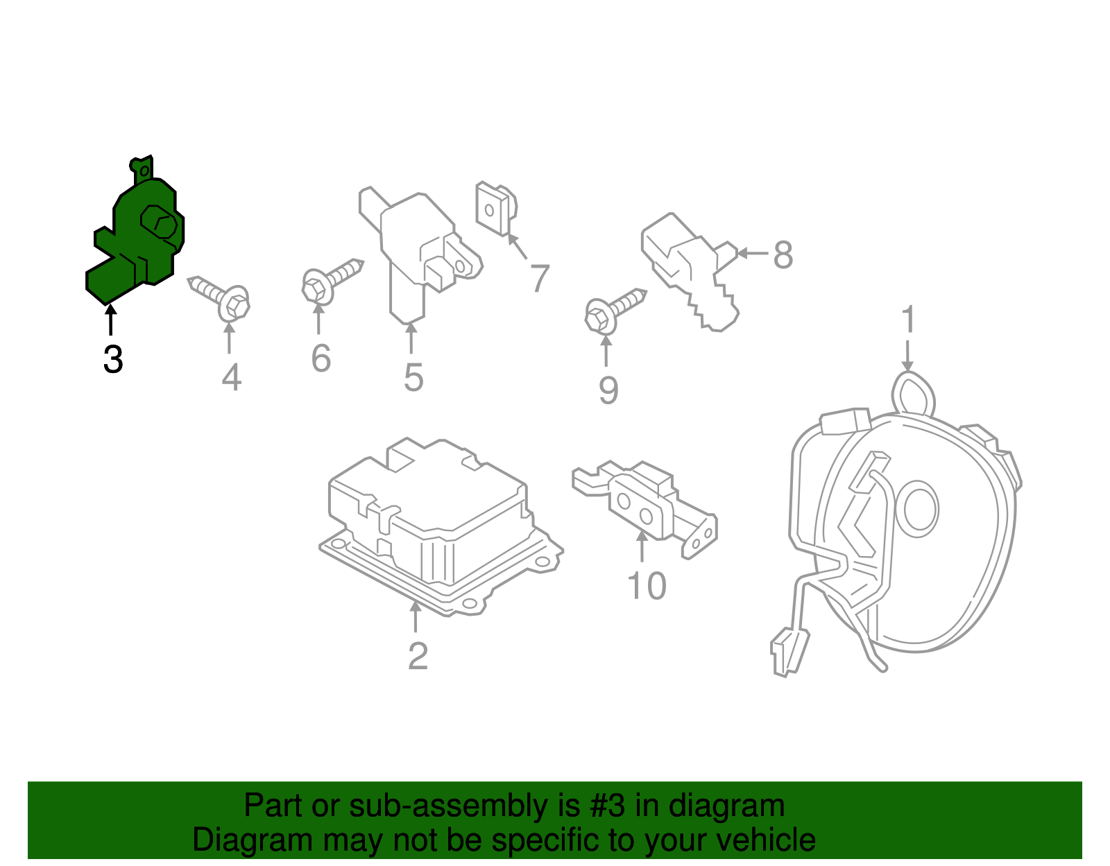 2017-2025 Ford Air Bag Impact Sensor HS7Z-14B004-A | OEM Parts Online