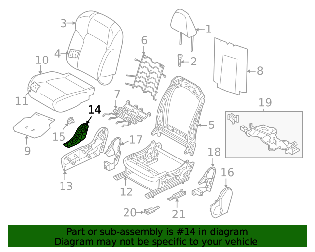 2021-2023 Nissan Rogue Recline Knob 87418-6RE0A | Nissan Parts Plus