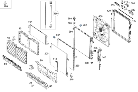 Radiator, Mounting, and Covering for 2021 Mercedes-Benz GLE 350 ...