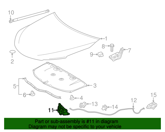 2015-2017 Toyota Camry Latch Assembly 53510-06290 | Toyota Parts Center