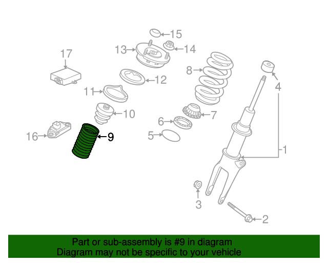 970-343-341-01 - Suspension Strut Bellows 2010-2016 Porsche Panamera ...