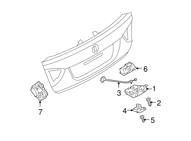 51247119048 - 2006-2012 BMW Lift-Gate Lock Striker Plate (51-24-7-119 ...