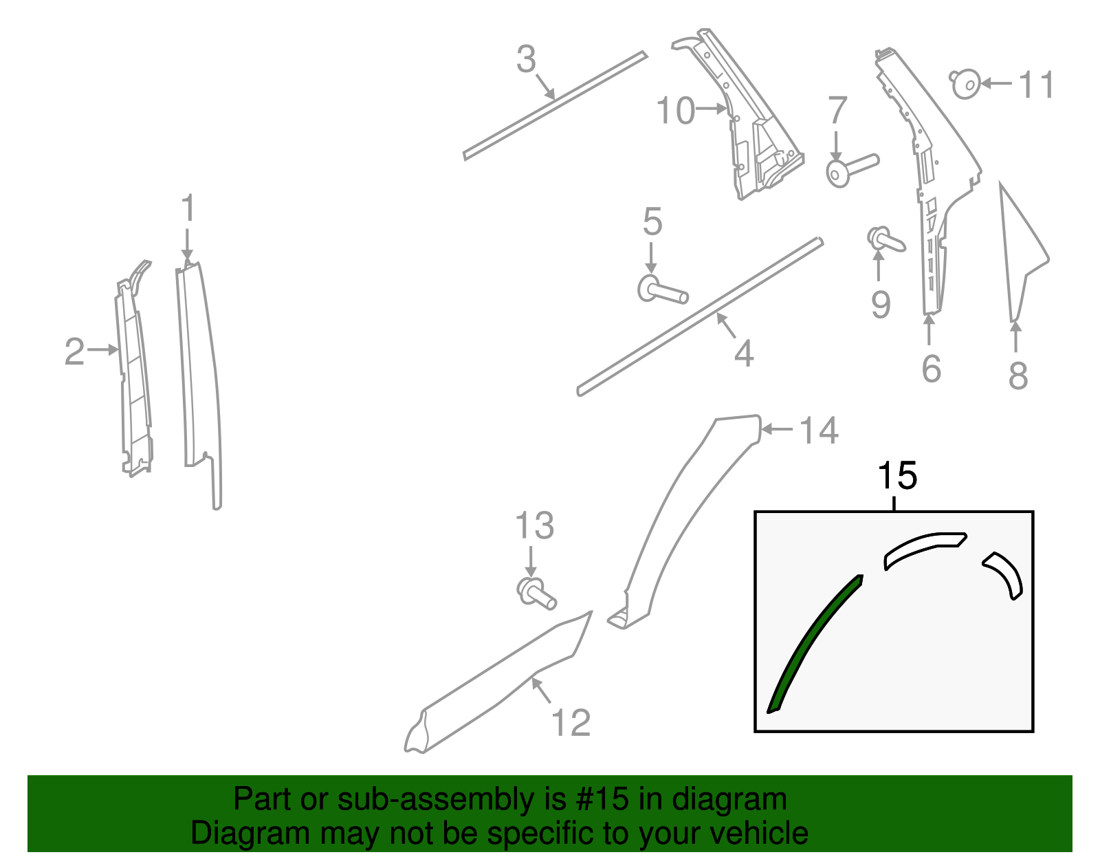 2015-2021 Land Rover Range Rover Sport Wheelhouse Molding LR063749 ...