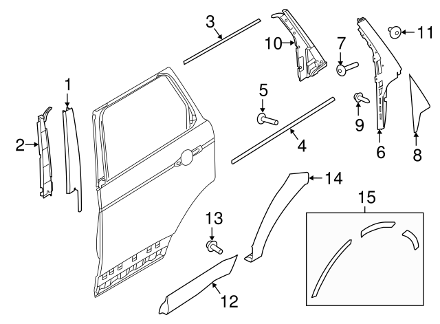 2015-2022 Land Rover Range Rover Sport Rear Molding LR075476 | OEM ...