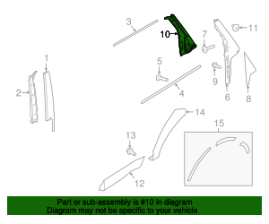 LR043786 - Door Applique Insulator 2014-2022 Land Rover Range Rover ...