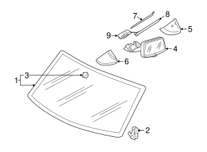 2004-2010 Volkswagen Touareg Mirror Support 7L0-845-543-A | OEM Parts ...