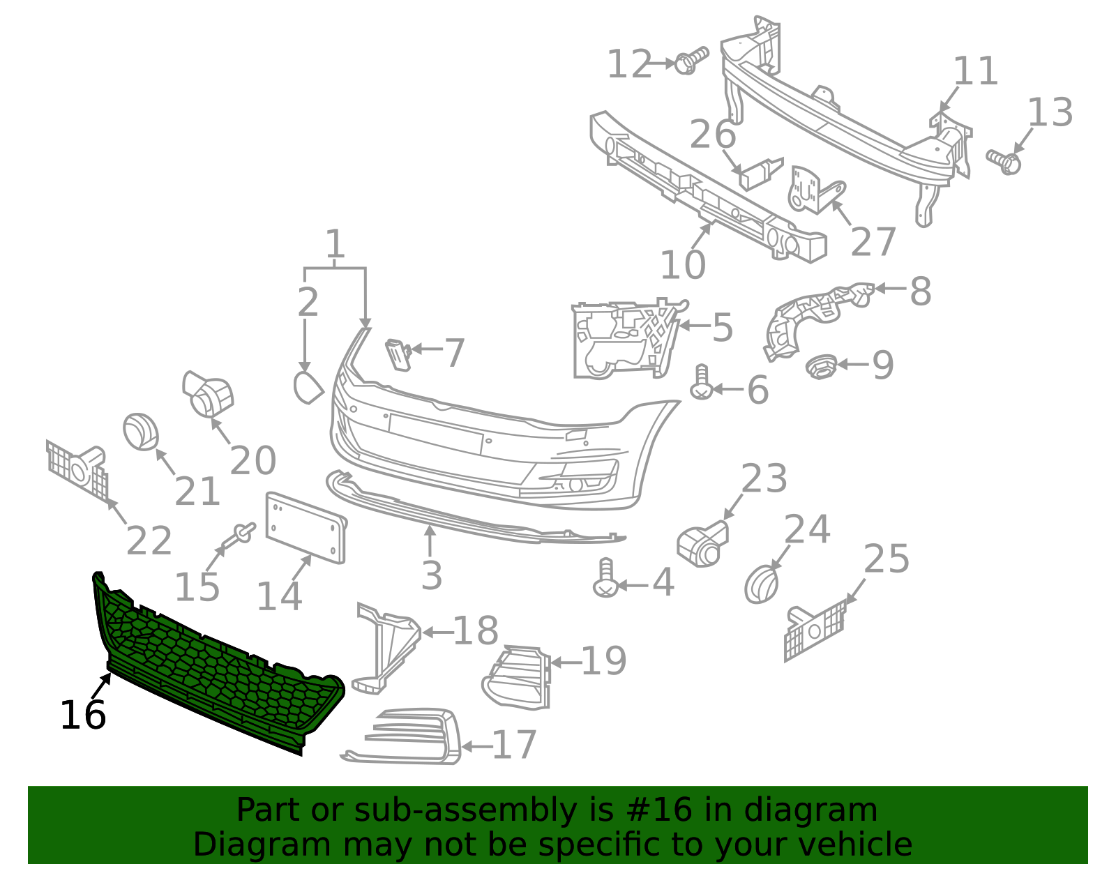 2018-2021 Volkswagen GTI Center Grille 5GM-853-677-G-9B9 | VW Direct ...