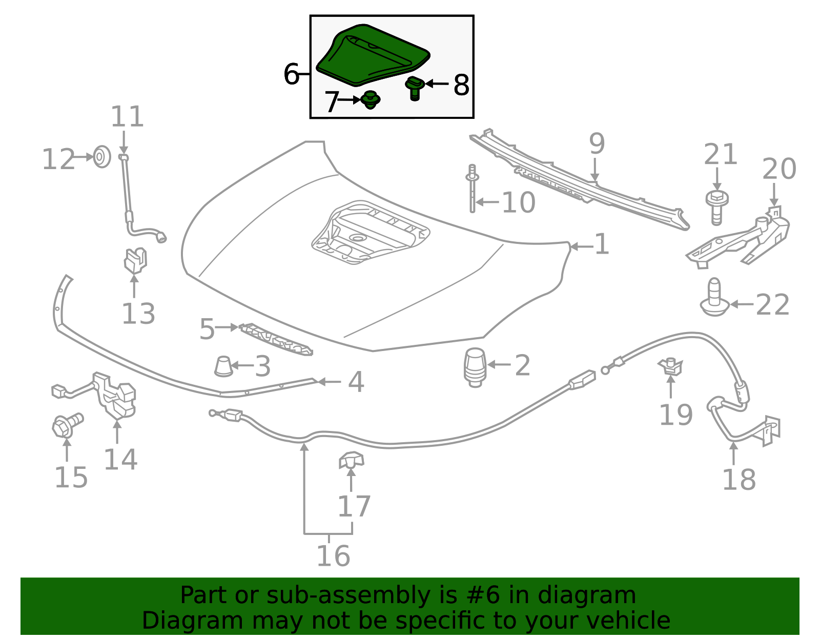 74160-TGH-A00ZE - 2017-2021 Honda Civic - Garnish Assembly Hood Air In ...