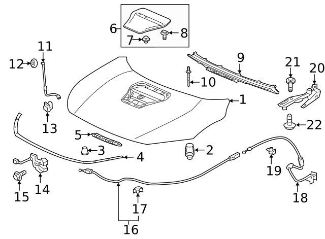 74160-TGH-A00ZB - Garnish Assembly, Hood Air In *NH877P* (Sonic Gray ...