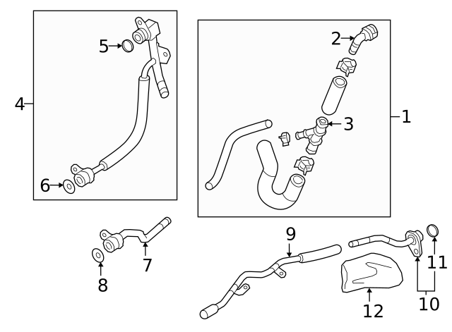 5Q0-122-073-AB - HVAC Heater Hose 2015-2023 Audi | Audi OEM Parts