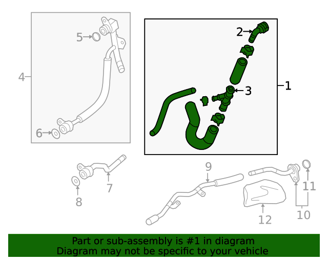 5Q0-122-073-AB - HVAC Heater Hose 2015-2023 Audi | Audi OEM Parts