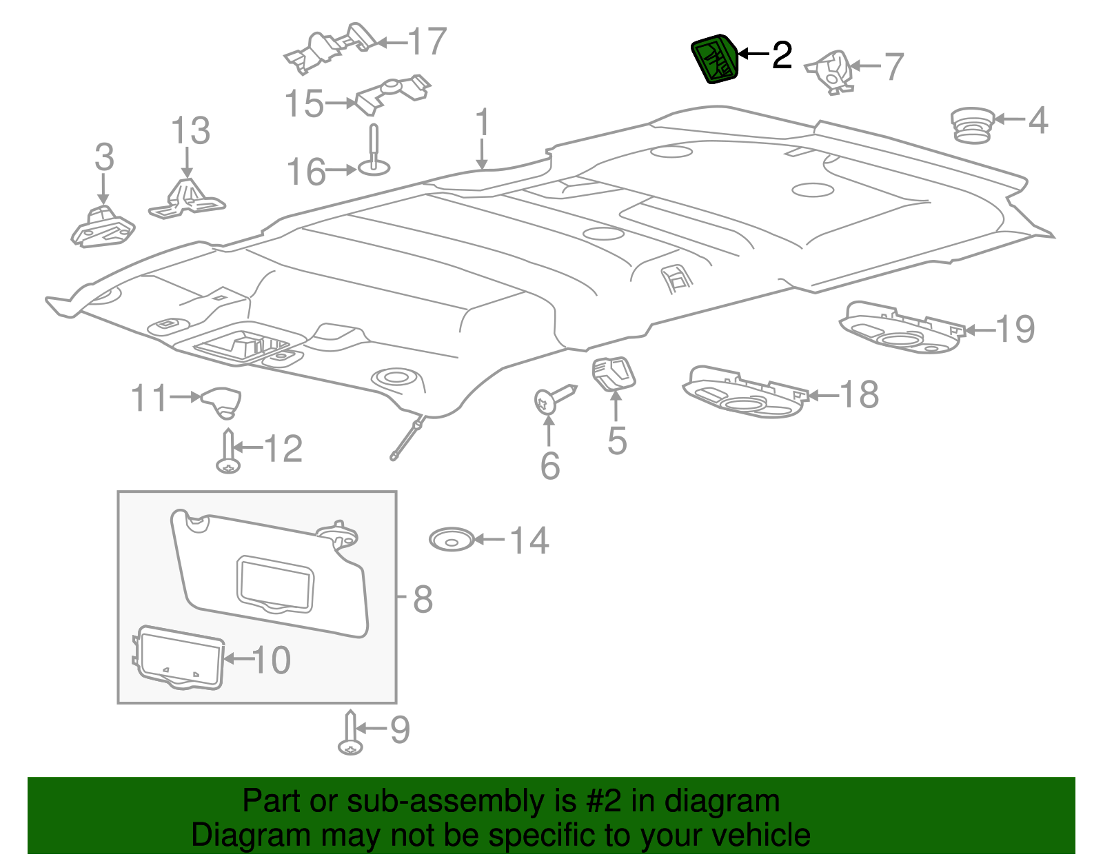 CB5Z-78312A48-B - Headliner Bracket 2011-2019 Ford | Ford Parts Center