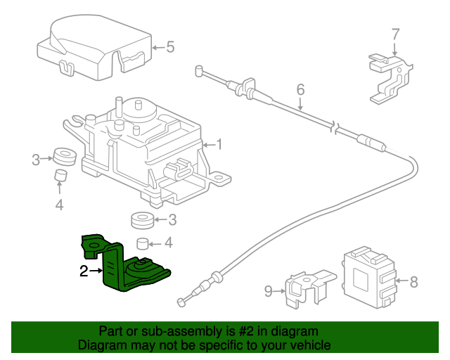 36614-RAA-A00 - Actuator Assembly Stay 2003-2005 Honda Accord | Honda ...