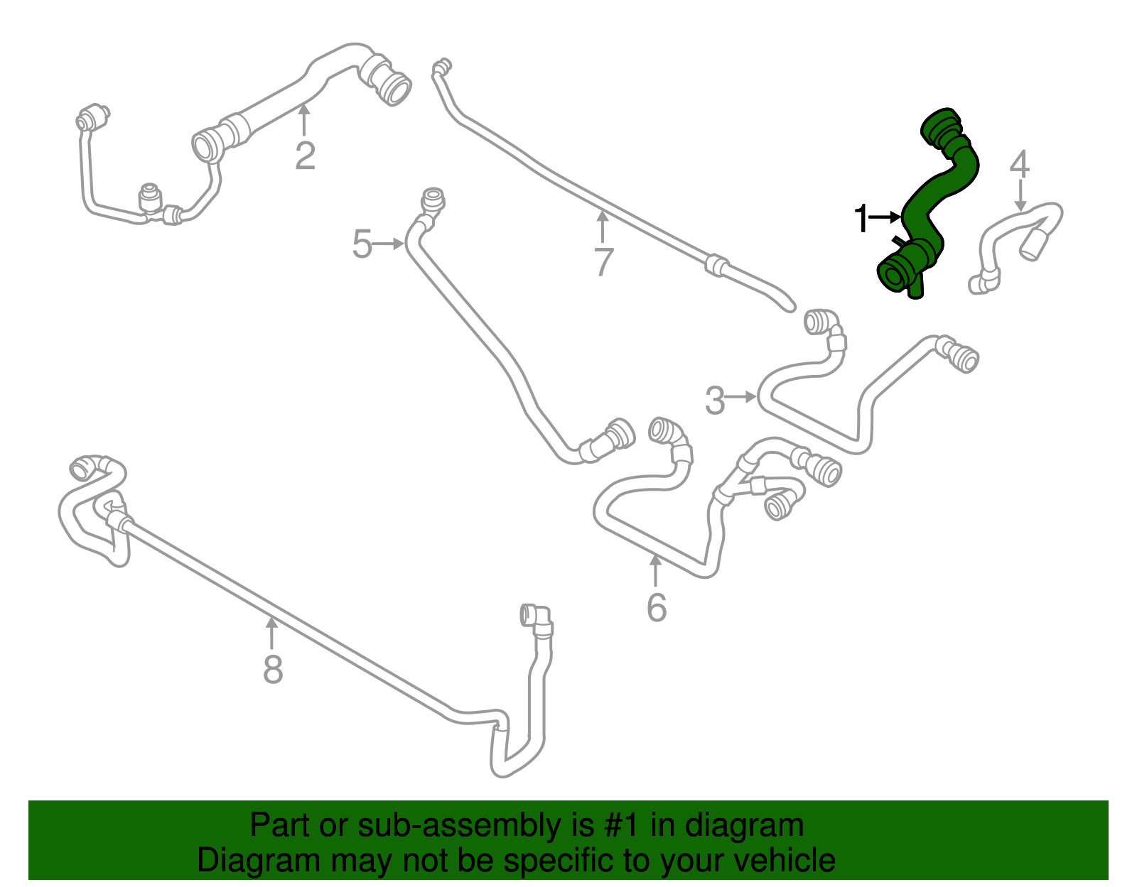 17127619684 - 2012-2016 BMW Upper Hose (17-12-7-619-684) | BMW of South ...