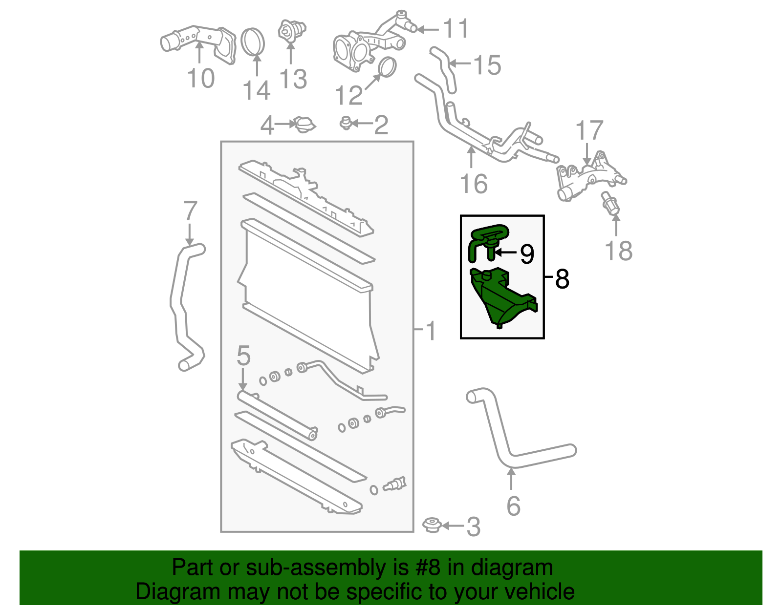 2008-2013 Toyota Highlander Engine Coolant Reservoir 16470-0P060 | OEM ...