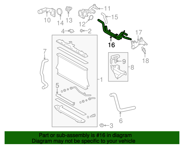 16322-0P020 - Inlet Pipe - 2008-2016 Toyota Highlander | Nucar Toyota ...