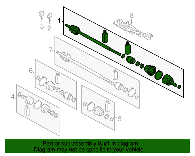 2011-2014 Hyundai Sonata Axle Assembly 49500-3Q700 | OEM Parts Online