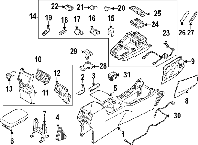 2021 Kia Seltos Upper Console Cover 84658 Q5000 | TascaParts.com