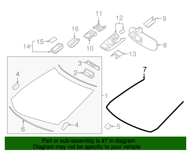 56117-0E080 - Windshield Seal 2016-2022 Lexus | AutoNationParts.com