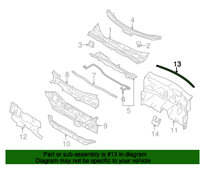 67902-3NF0A - Seal Strip 2013-2024 Nissan LEAF | Nissan Parts ...