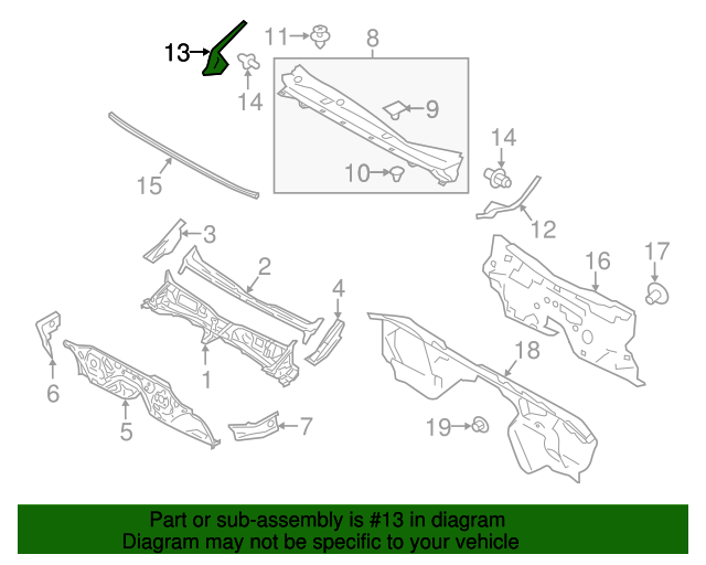 2018-2019 Subaru Crosstrek Side Trim - Driver's Side (LH) 91423FL010 ...