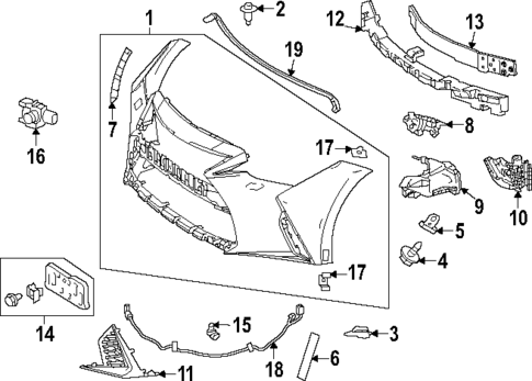 Bumper & Components - Front for 2021 Lexus IS350 | MyLexusParts