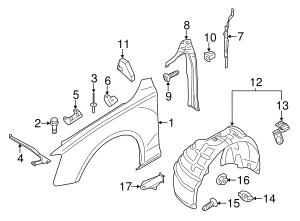 2013-2016 Audi Fender Liner 8K0-821-172-P | Audi USA Parts
