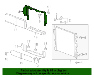 84508196 - Upper Radiator Air Baffle 2018-2019 Buick Enclave ...