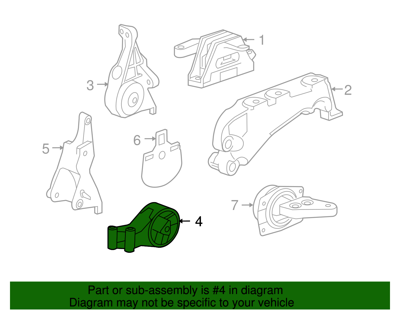 2015 Buick Automatic Transmission Mount 13227775 GM | GMPartsDirect.com