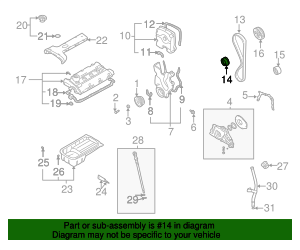 1996-2006 Hyundai Belt Tensioner 24410-23400 | OEM Parts Online