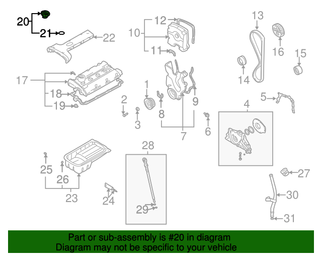 2000-2008 Hyundai Filler Cap 26510-26620 | OEM Parts Online