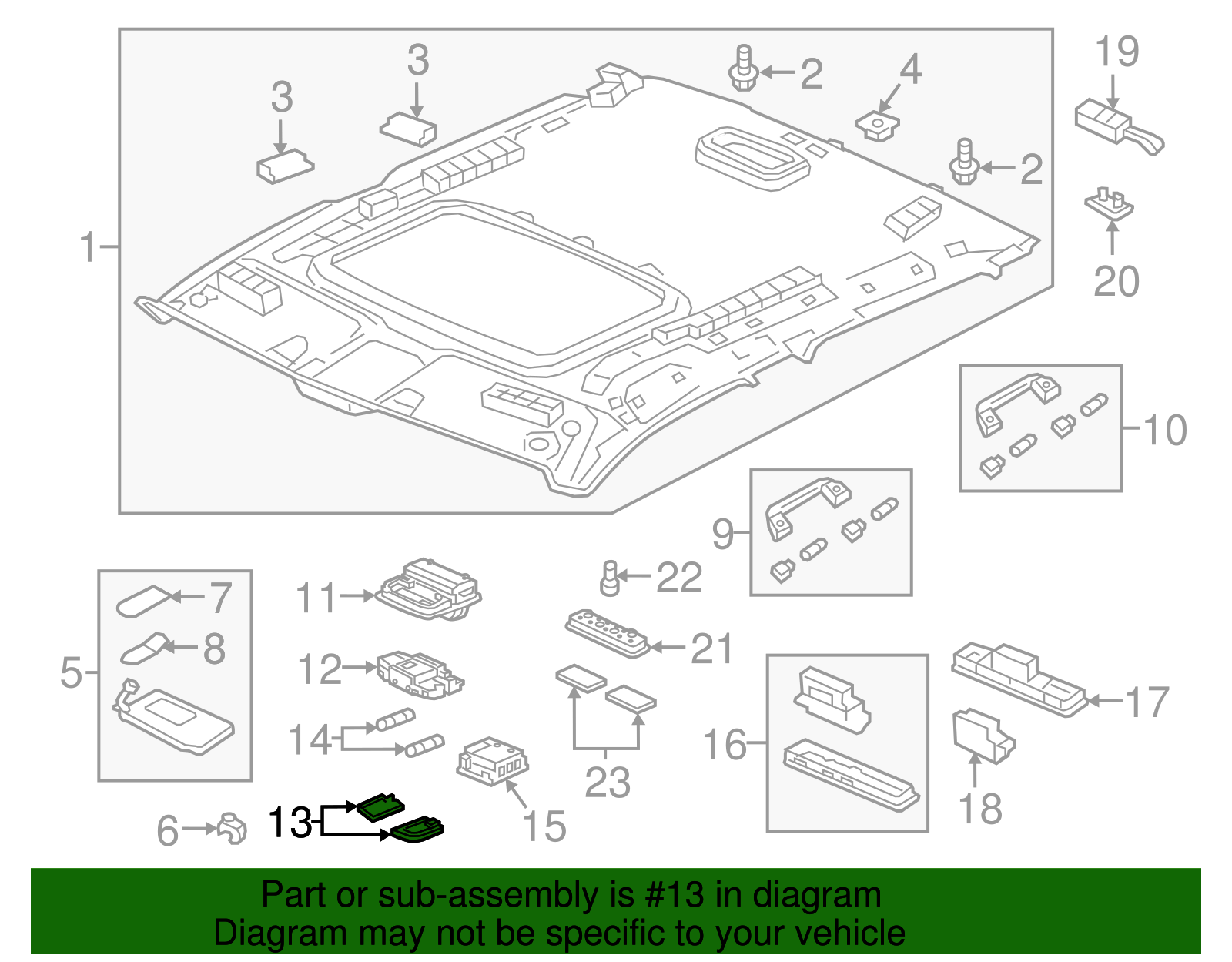 36625-TG7-A51 - 2017-2025 Honda Ridgeline - Lens R Roof Module | Honda ...