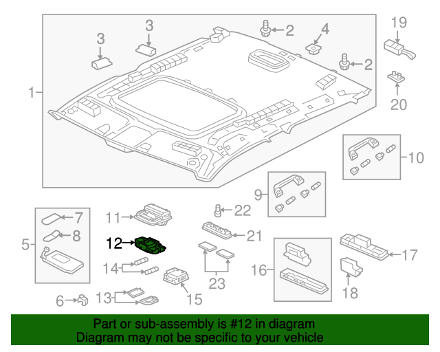 36620-T6Z-A51 - Map Lamp 2017-2020 Honda Ridgeline | Honda Parts Online