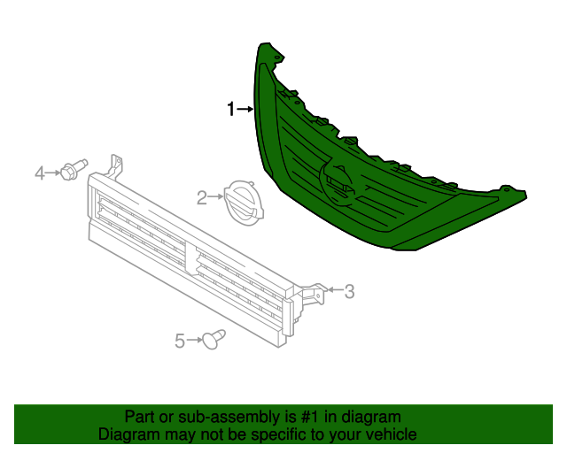 2016-2018 Nissan Altima Upper Grille 62310-9HS1A | QuirkParts