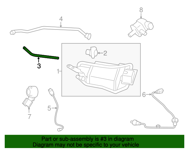 2014-2019 Toyota Corolla Outlet Hose 77754-02120 | Toyota Parts Center