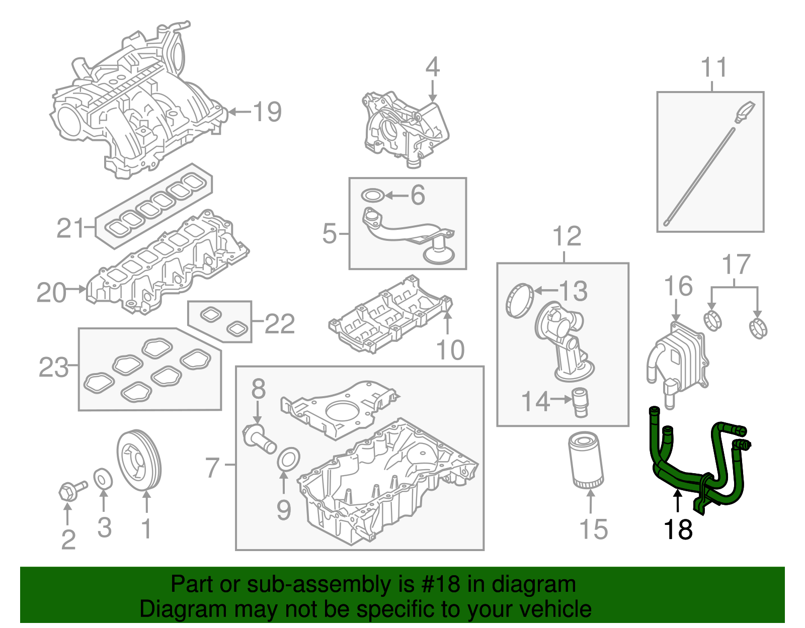 BA8Z-6A715-A - Engine Oil Cooler Hose Assembly 2009-2019 Ford | Big 3 ...