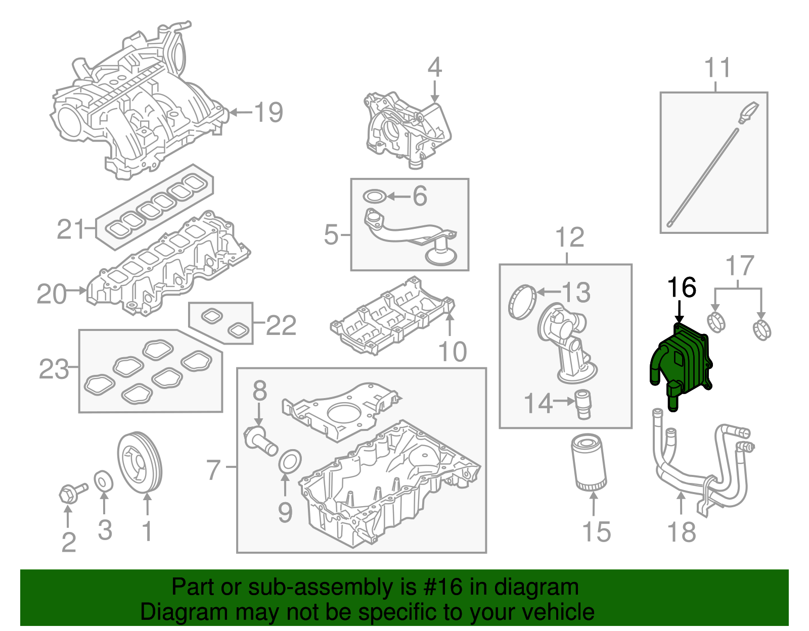 BL3Z-6A642-H - Oil Cooler 2011-2021 Ford | Ford Parts Direct