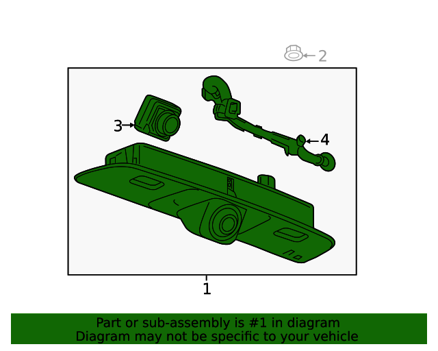 84999394 - Rear License Plate Lamp and Camera Assembly GMPartsNow