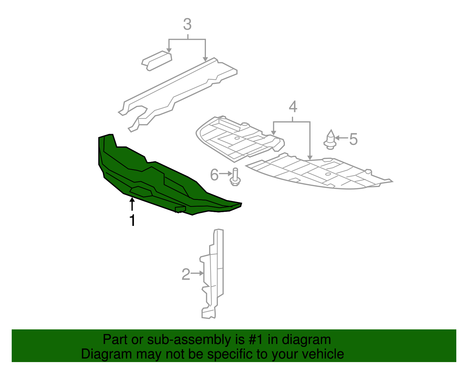 53295-33050 - Radiator Support Access Cover 2007-2012 Lexus ES350 ...