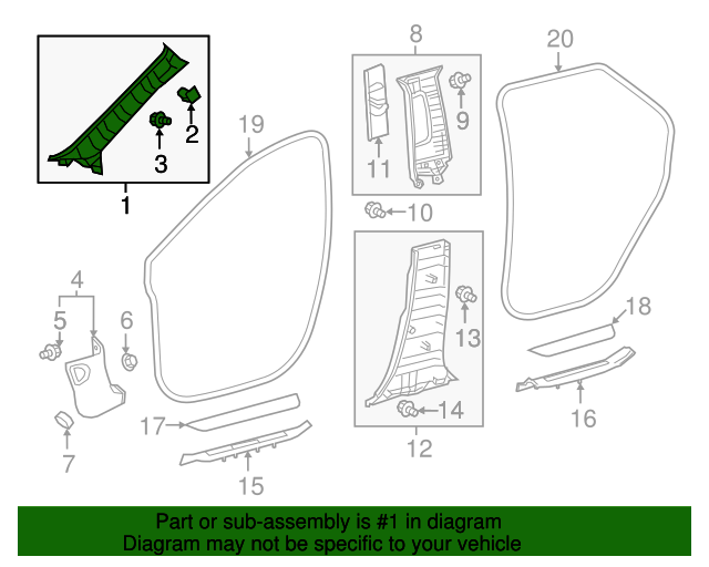 62210-0E090-A1 - Windshield Pillar Trim - 2016-2021 Lexus | My L Parts