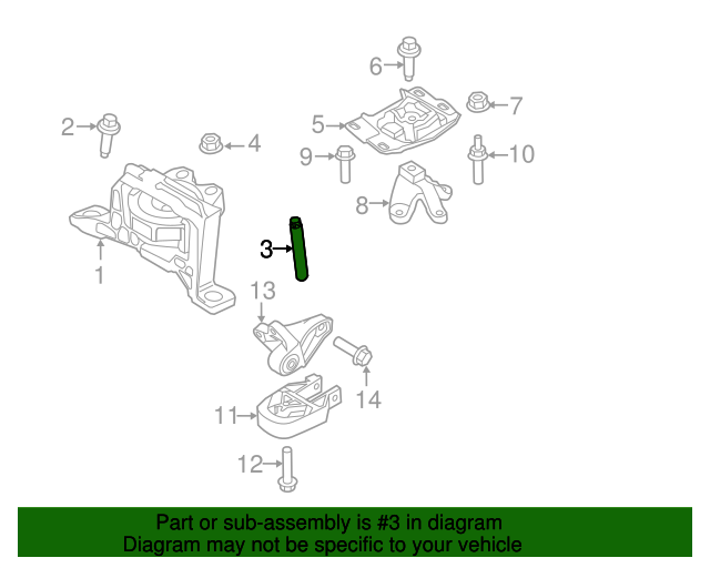 W708873-S437 2008-2023 Ford Motor Mount Stud | Fairway Ford Parts