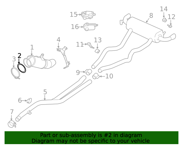 18328612538 - 2016-2023 BMW Converter & Pipe Gasket (18-32-8-612-538 ...