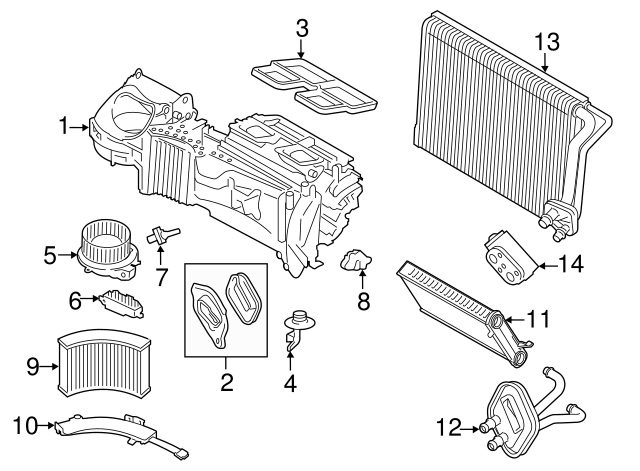 64116975553 - 2012-2021 BMW Evaporator Core (64-11-6-975-553) | BMW of ...