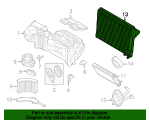64116975553 - 2012-2021 BMW Evaporator Core (64-11-6-975-553) | BMW of ...