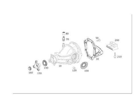 Rear Axle Housing with Differential for 2012 Mercedes-Benz CLS550 ...