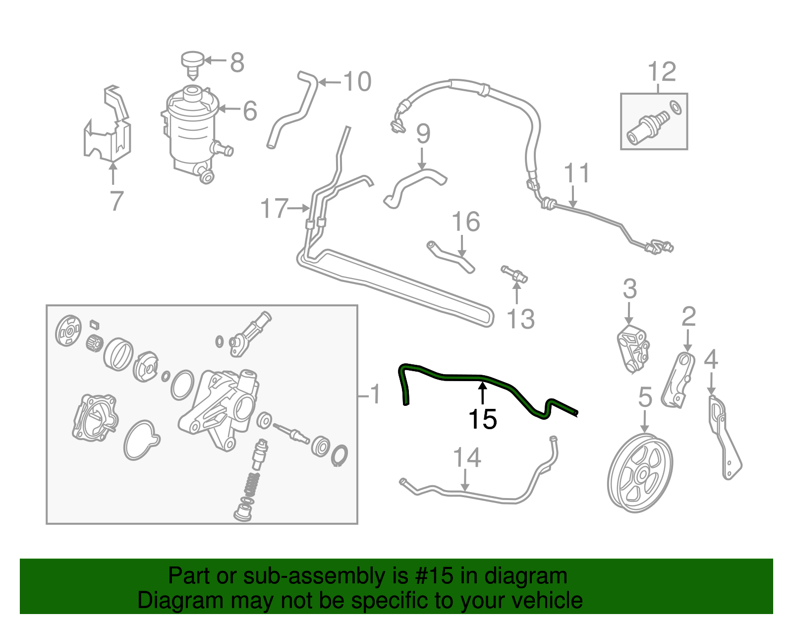 53734-TA6-A01 - Power Steering Return Hose 2008-2012 Honda | Honda ...