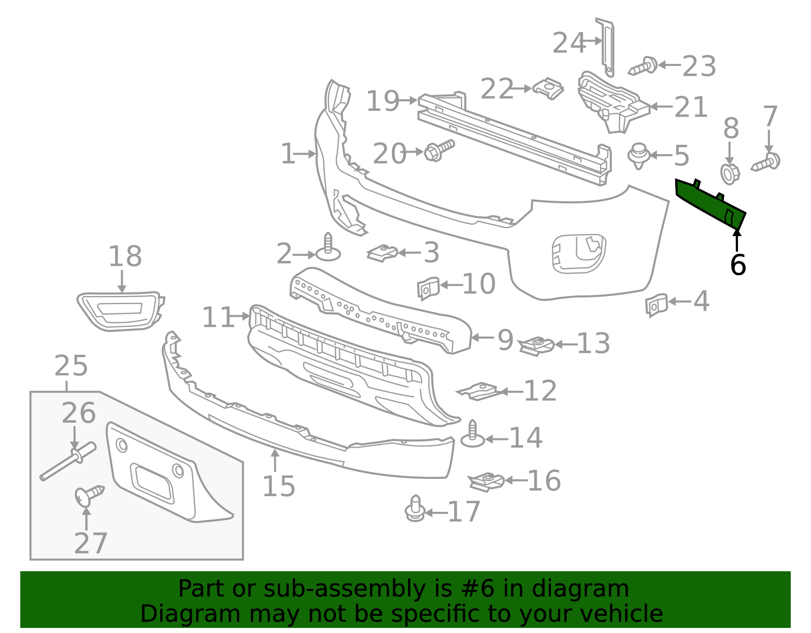 2015-2020 Chevrolet Colorado Passenger Side Front Bumper Fascia Guide ...