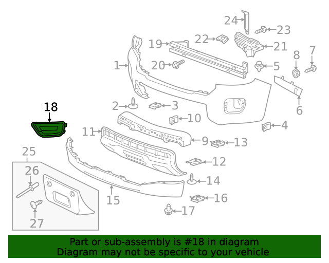2015-2020 Chevrolet Colorado Passenger Side Front Fog Lamp Opening ...