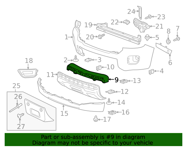 2015-2020 Chevrolet Colorado Front Lower Bumper Fascia Energy Absorber ...