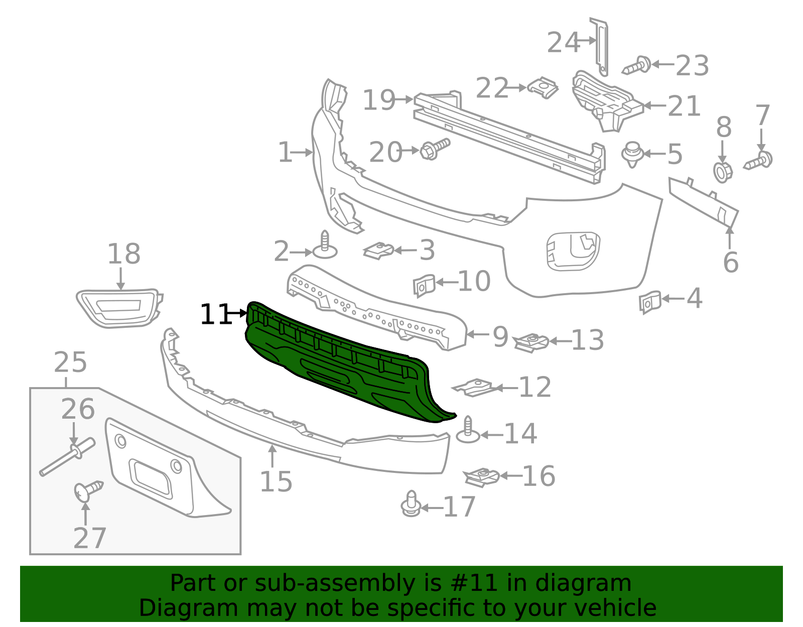 2015-2020 Chevrolet Colorado Front Bumper Fascia Skid Plate 22891697 ...